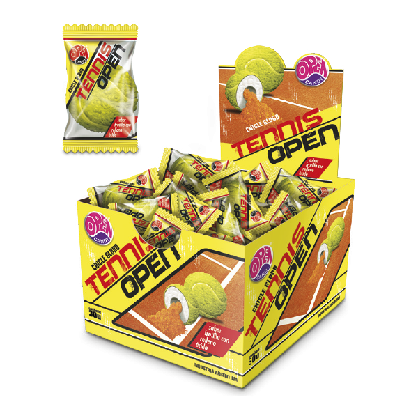 CHICLE OPEN CANDY TENNIS DISPLAY 30u - Sweet SA - Open Candy