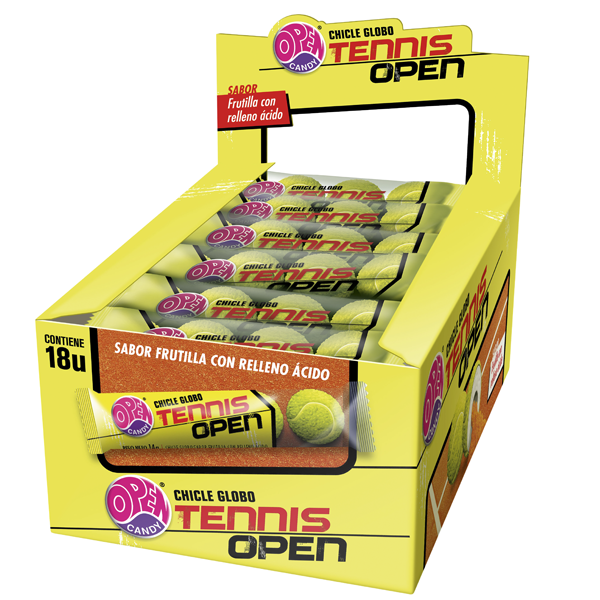 CHICLE OPEN CANDY TENNIS FLOW 4u. (18 TIRAS) 360g - Sweet SA - Open Candy